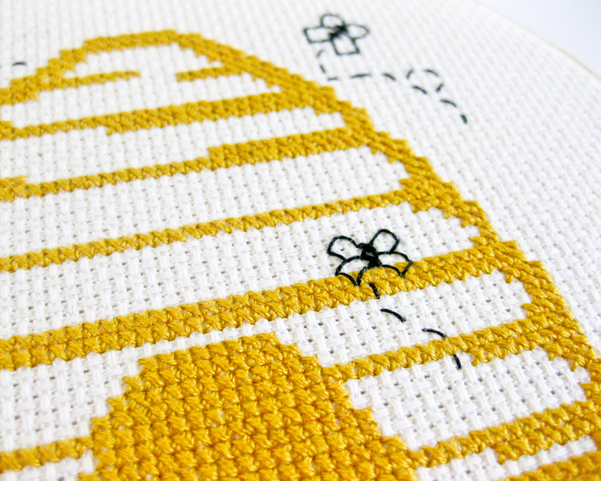 Beehive Cross Stitch Pattern - Digital Download – Stitched Modern Downloads