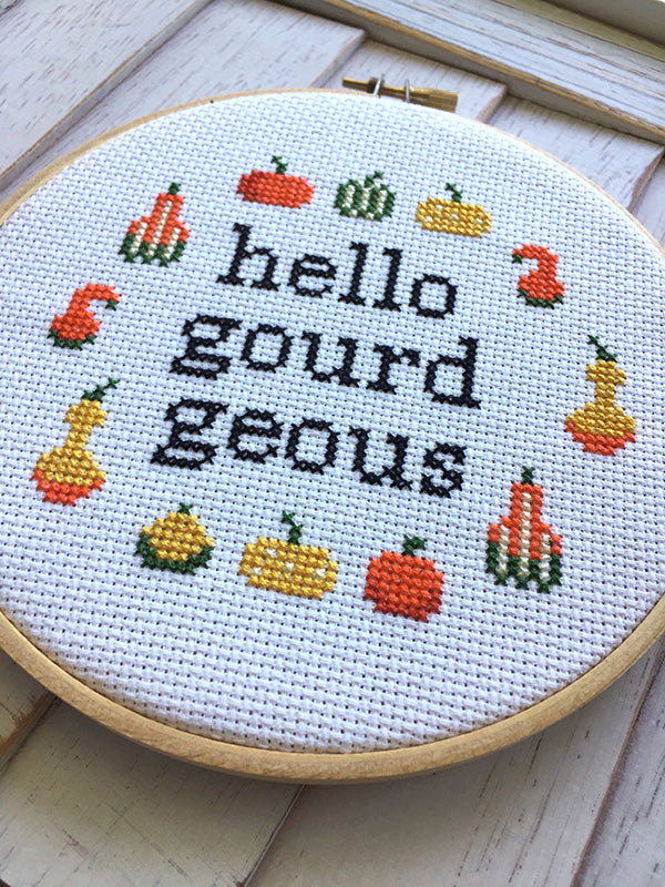 Hello Gourdgeous Cross Stitch Pattern - Digital Download – Stitched ...
